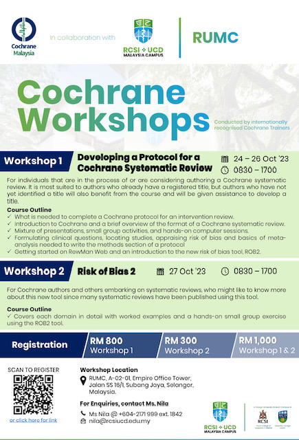 Developing a Protocol for a Cochrane Systematic Review workshop. 23-25 ...